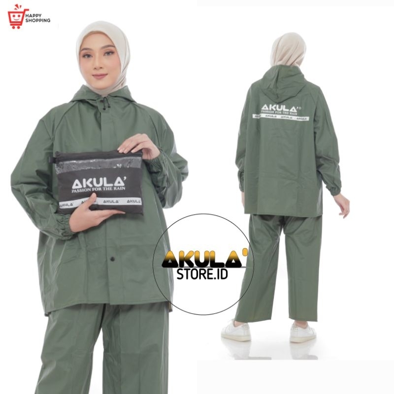 Jual AKULA Jas Hujan Pria Wanita Mantel Hujan Terbaik Tebal Kuat Anti ...