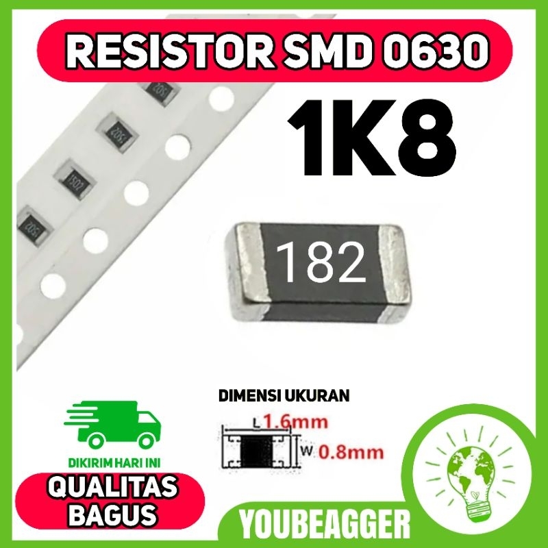 Jual Resistor smd 1k8 182 tipe 0603 | Shopee Indonesia