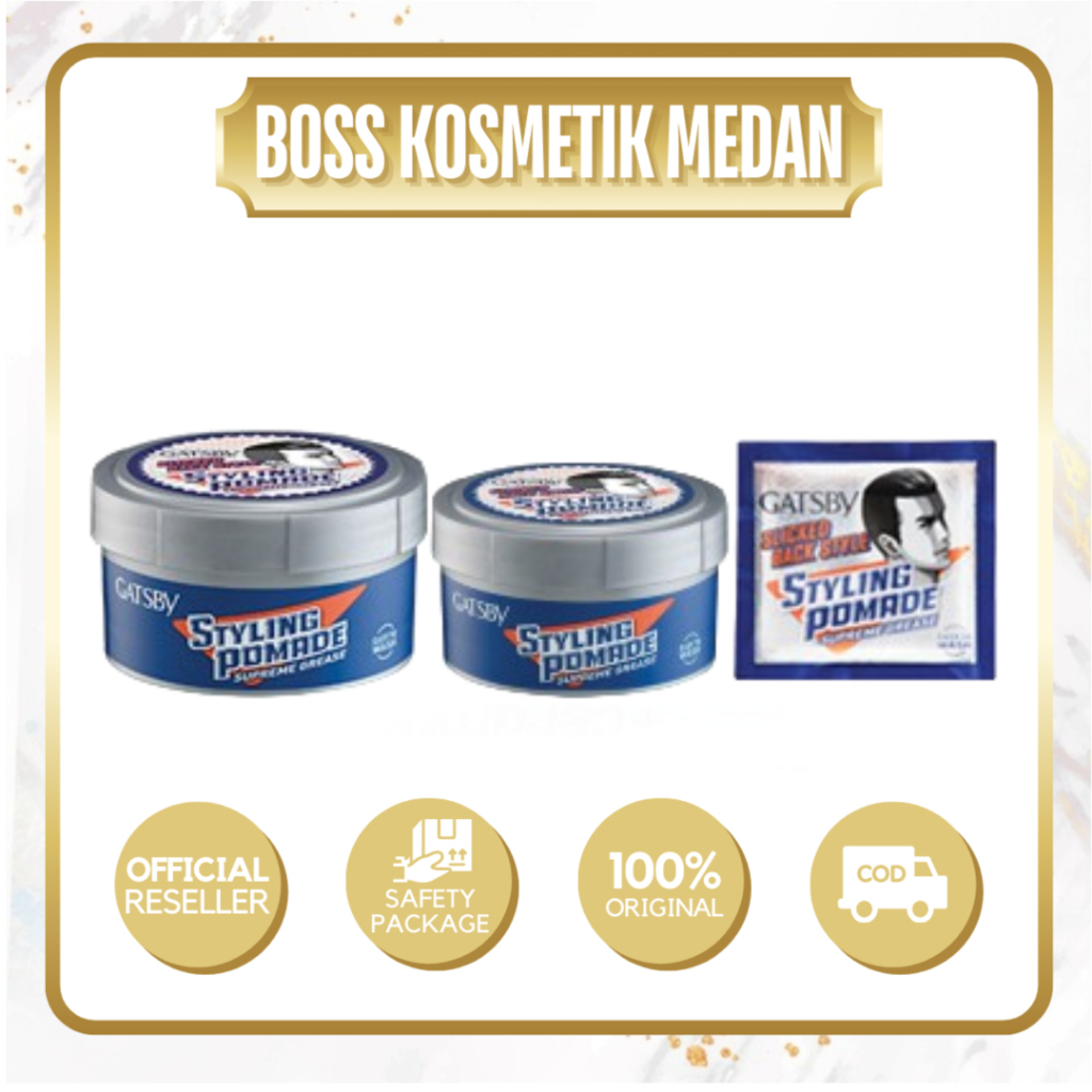 Jual GATSBY Styling Pomade SUPREME GREASE/BIRU | Shopee Indonesia