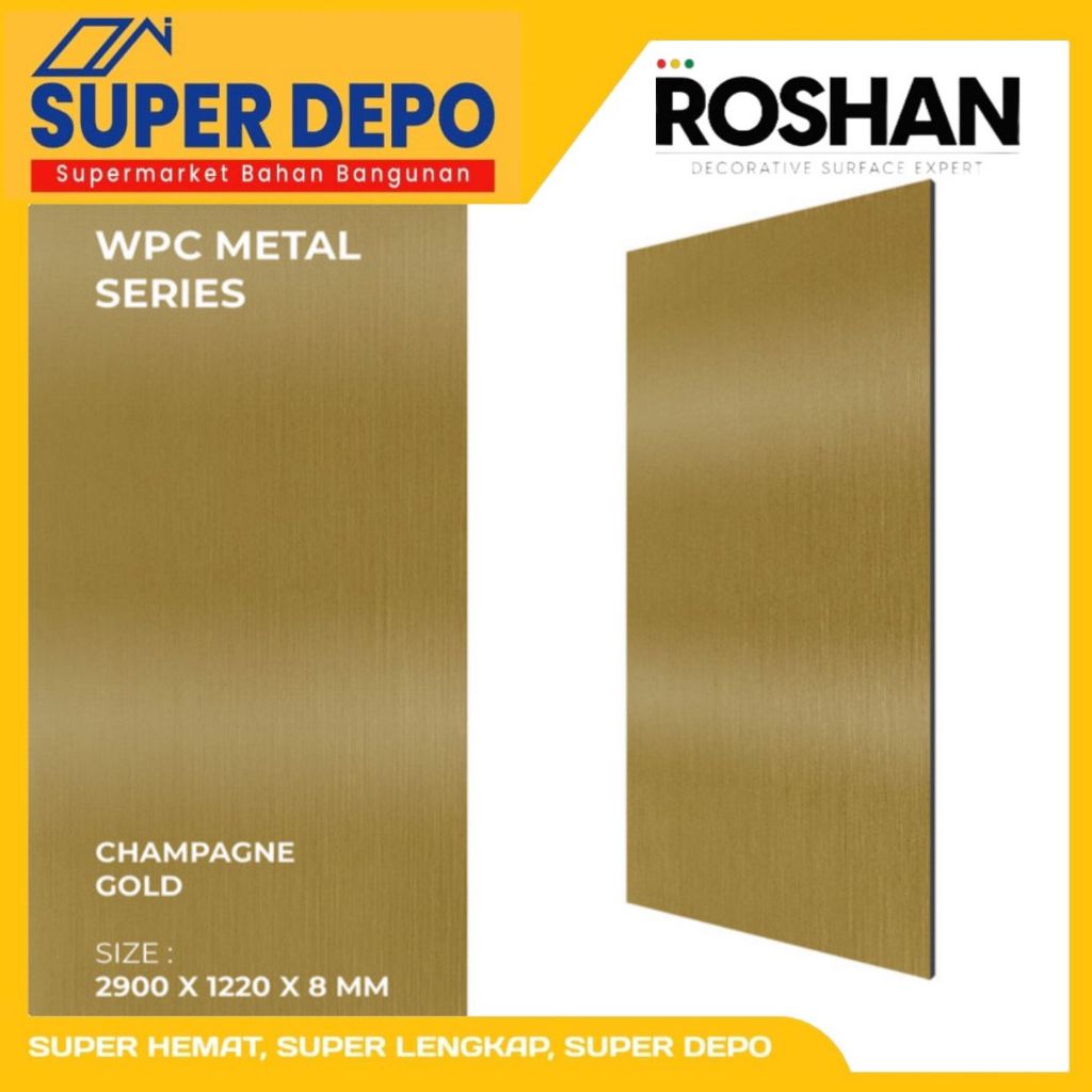 Jual WALL PANEL ROSHAN WPC METAL SERIES ROSE GOLD - CAMPAGNE GOLD ...