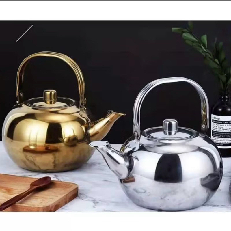 Jual Teko Air Aladin Stainless Steel - Teko Teapot Bulat Dengan ...