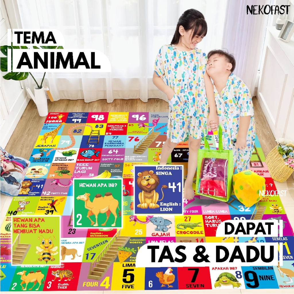 Jual NEKOFAST ULAR TANGGA JUMBO MAINAN EDUKASI ANAK FREE BANTAL DADU ...
