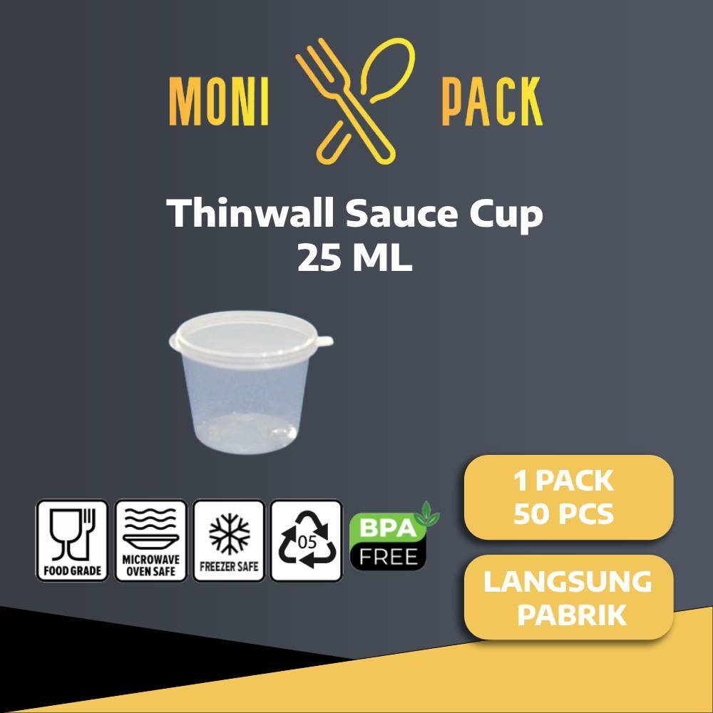 Jual THINWALL SAUCE CUP 25 ML - CUP SAUS - CUP SAMBEL - ISI 50 PCS ...