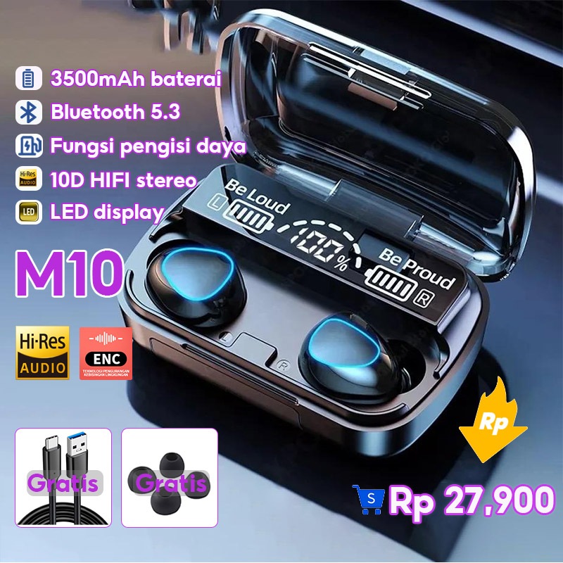 Jual 【COD】M10 F9 M19 M20 M28 M90 M25 Bluetooth Headset Wireless Earphone Gaming Tws in Ear ...