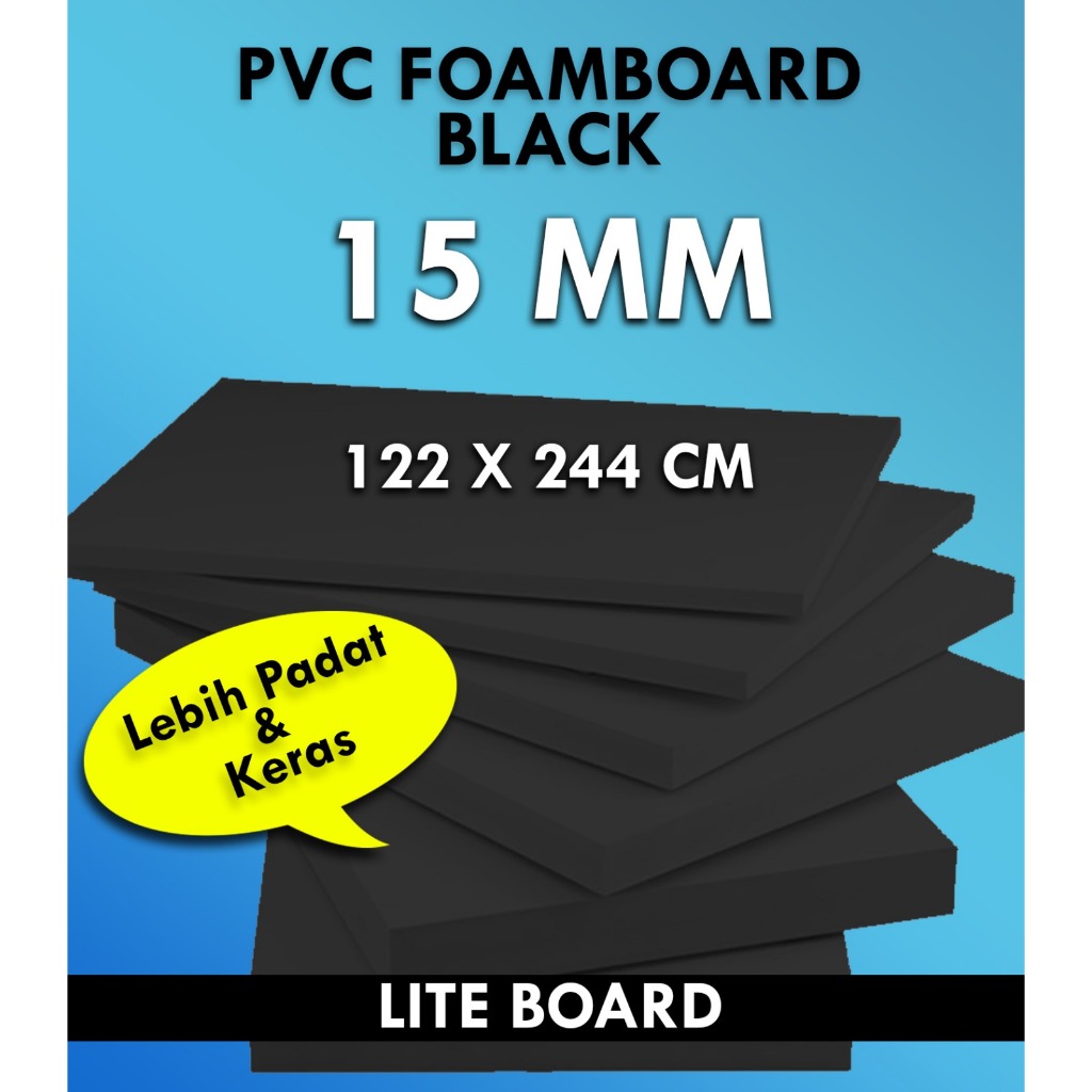 Jual PVC FOAM BOARD 15 MM HITAM UKURAN 122 CM X 244 CM | Shopee Indonesia