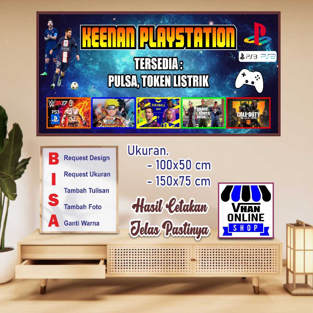 Jual Custom Spanduk Banner MMT Rental PS atau Playstations | Shopee ...