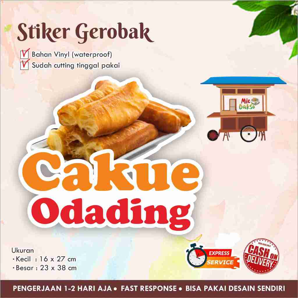 Jual STIKER KACA GEROBAK VINYL CAKUE ODADING | Shopee Indonesia