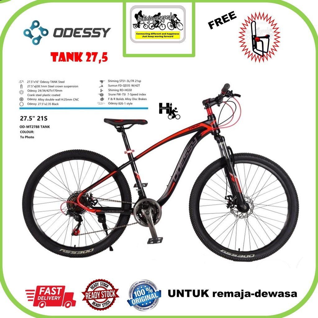 Jual Sepeda Gunung ODESSY SIZE 27,5 21 speed Bonus kaki botol | Shopee ...
