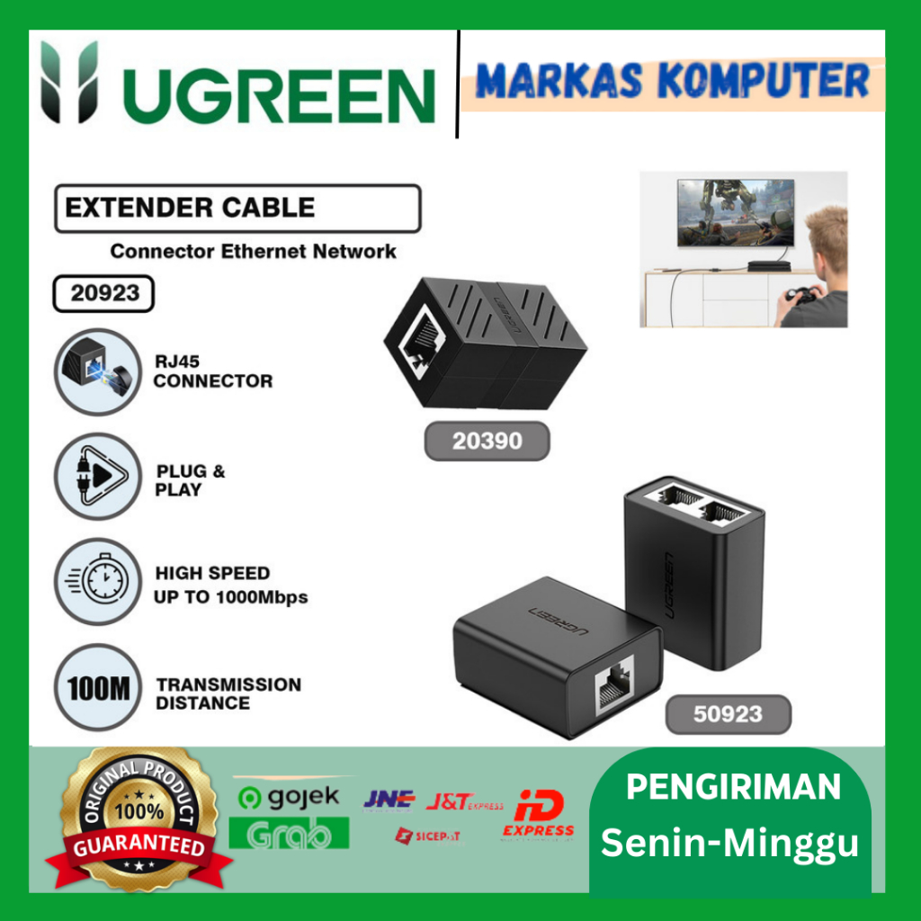 Jual LAN UTP Barel Connector Sambungan Kabel LAN RJ45 Cat 5e Cat 6 ...