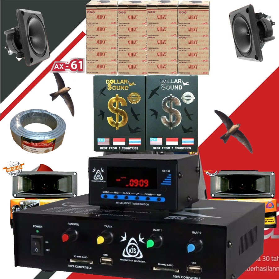 Jual Paket audio system rumah walet dengan tweeter inap AUDAX AX61 ...