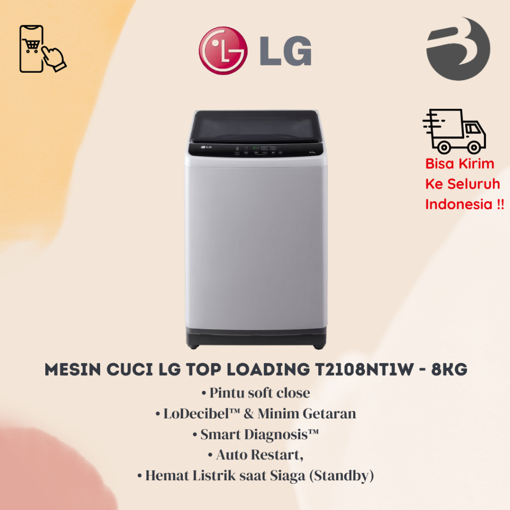 Jual Mesin Cuci LG Top Loading T2108NT1W - 8kg | Shopee Indonesia