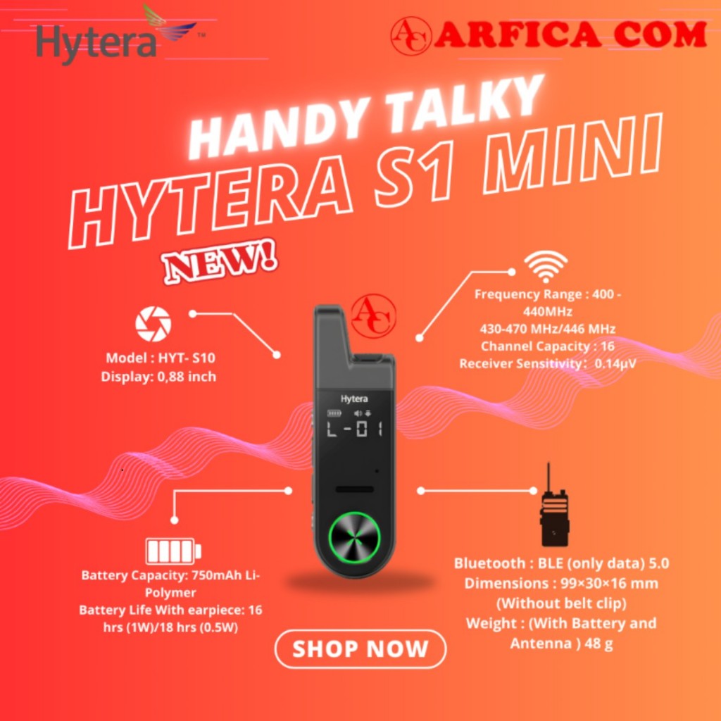 Jual Walkie Talkie Hytera S1 Mini HYT-S10 UHF 400 ORIGINAL Garansi 1 ...