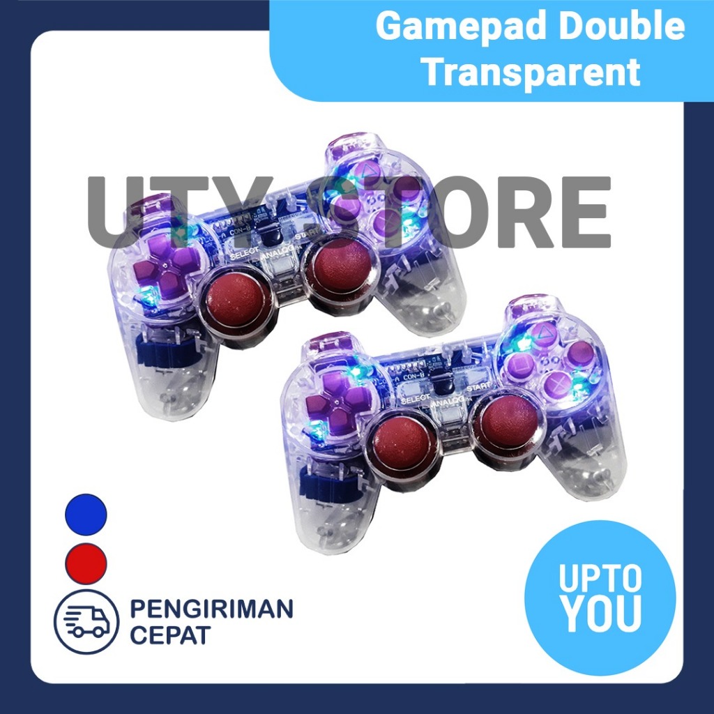 Jual Joystick Double - Game Pad Double Transparant Blue/red | Shopee ...