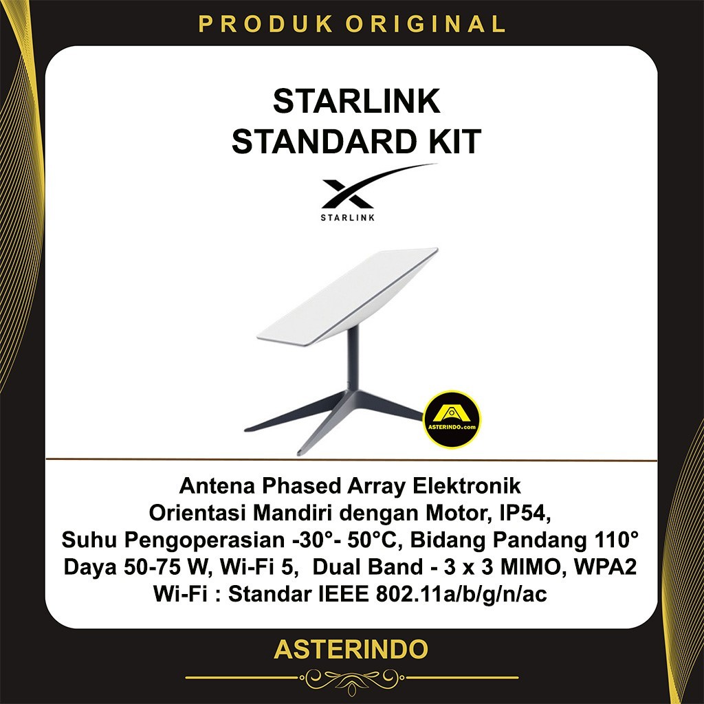 Jual STARLINK Standard Internet Kit Satellite Antenna & WiFi Router Kit ...