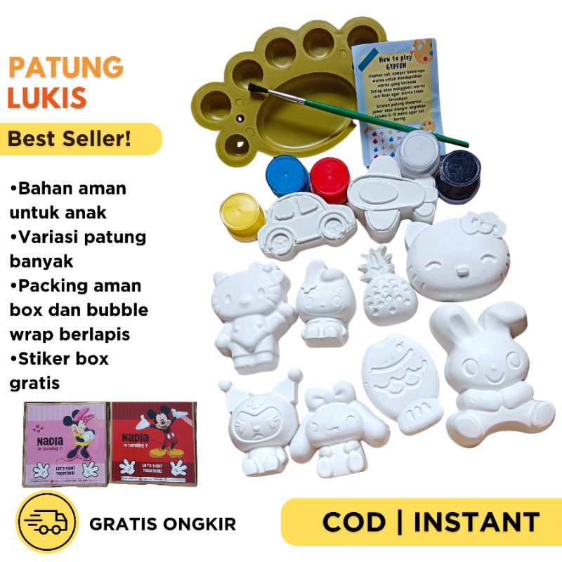 Jual Patung Lukis Gypsum 3D Sanrio Mainan Edukasi Anak Painting Kit Set ...