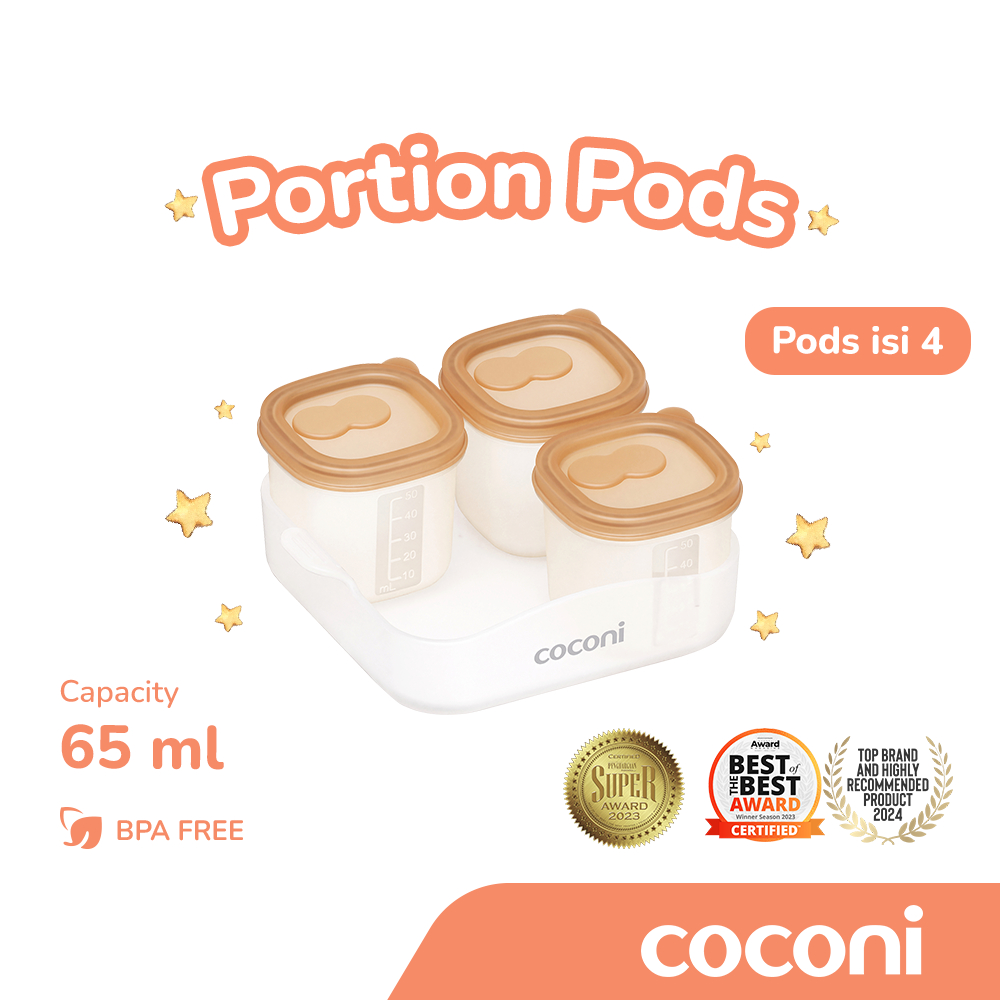 Jual COCONI Portion Pods 4 Pcs | Tempat Wadah Penyimpanan MPASI Cetakan ...