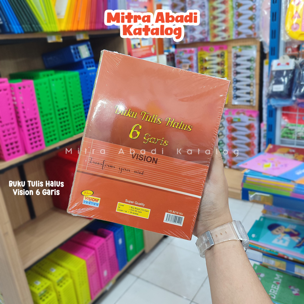 Jual (1 PCS) BUKU TULIS HALUS VISION 6 GARIS / 38 LEMBAR MOTIF RANDOM ...