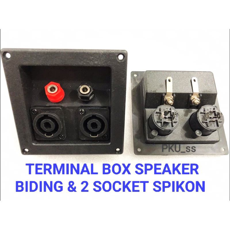 Jual TERMINAL BOX SPEAKER BIDING & 2 SOKET SPIKON / TERMINAL SPEAKER ...