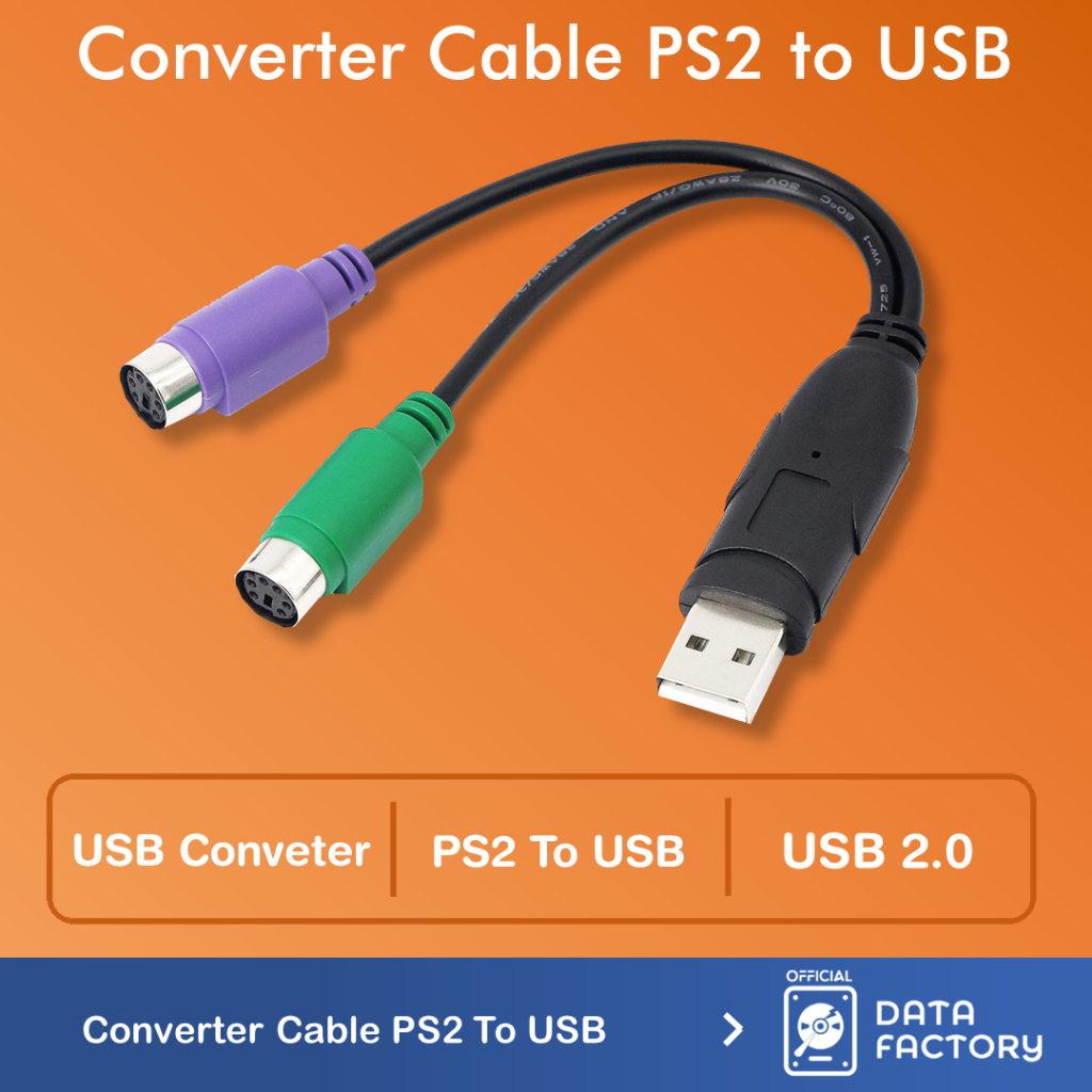 Jual Converter Cable PS2 to USB / Kabel Adapter PS2 Male To Female PS/2 ...