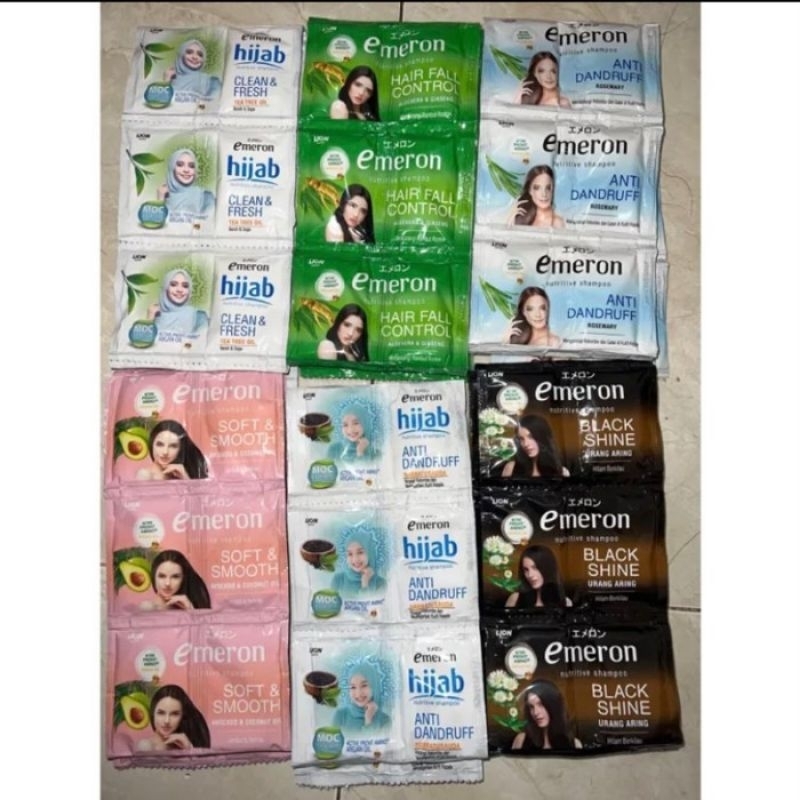 Jual SHAMPOE EMERON SACHET Rencengan 10ML X 12 Sachet | Shopee Indonesia