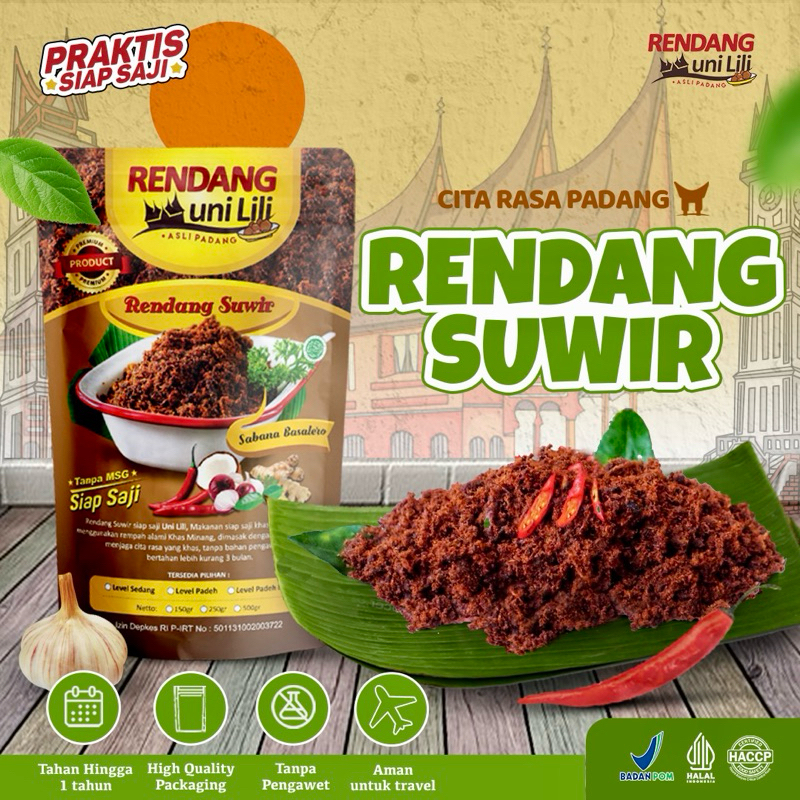 Jual RENDANG AYAM & DAGING SUWIR 200 gr - RENDANG UNI LILI KHAS MINANG ASLI PADANG MD BPOM ...