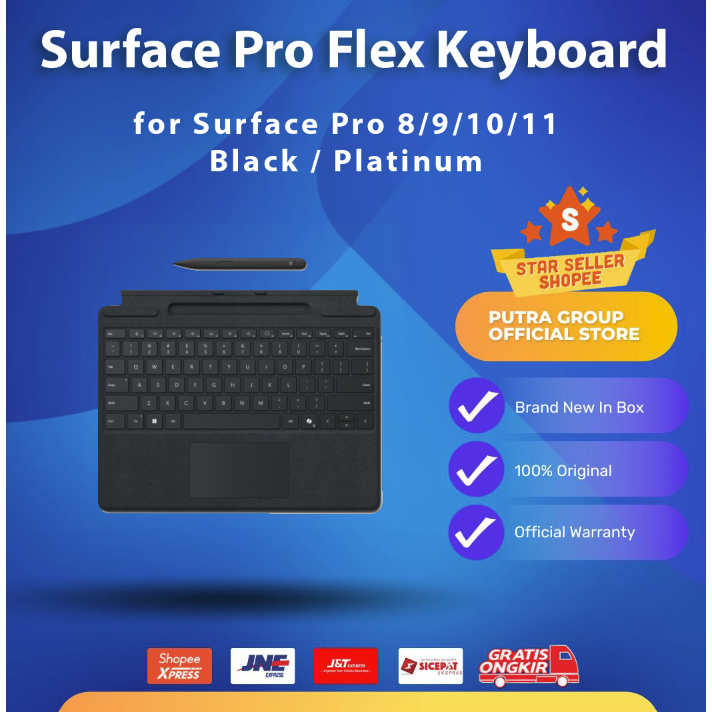 Jual Microsoft Suface Pro 11 10 9 8 Flex Keyboard / Type Cover Copilot ...