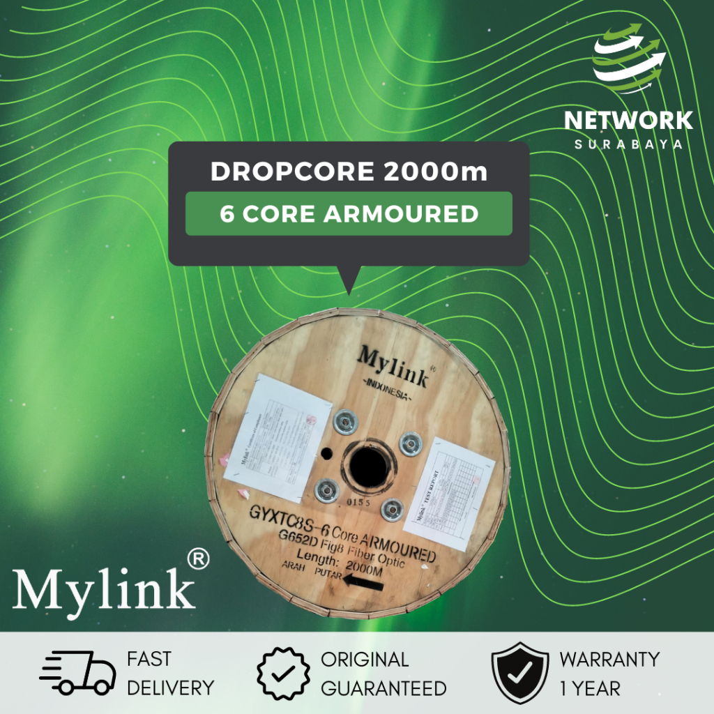 Jual MYLINK GYXTC8S 6 CORE ARMOURED G652S FIG8 DROP CORE 2000M / 2KM ...
