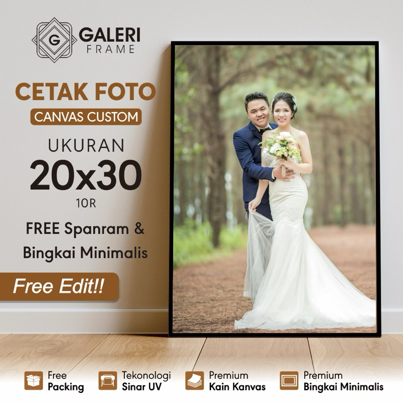 Jual Cetak Foto Kanvas 10R ( 20 x 30 ) Plus Bingkai Frame Minimalis ...