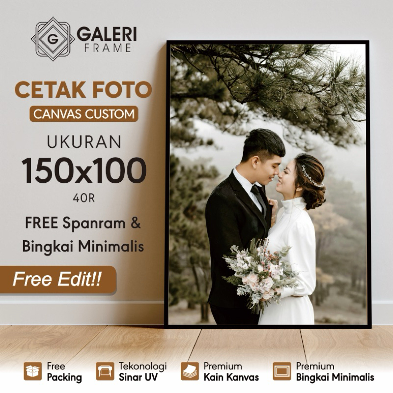 Jual Cetak Foto Kanvas Besar 40R ( 100 x 145 ) Dan Bingkai Minimalis ...