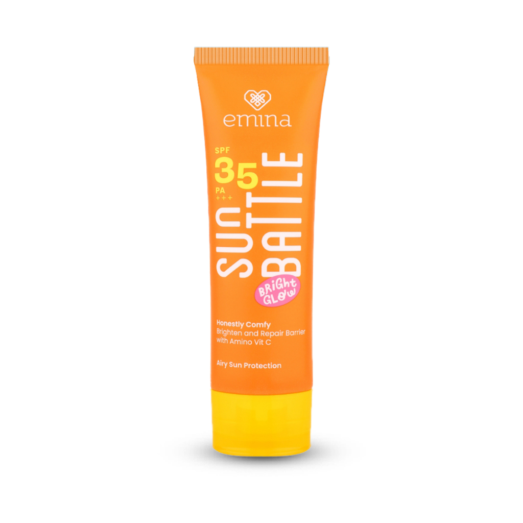 Jual EMINA Sun Battle Bright Glow SPF 35 PA+++ - Sunscreen Serum Amino ...