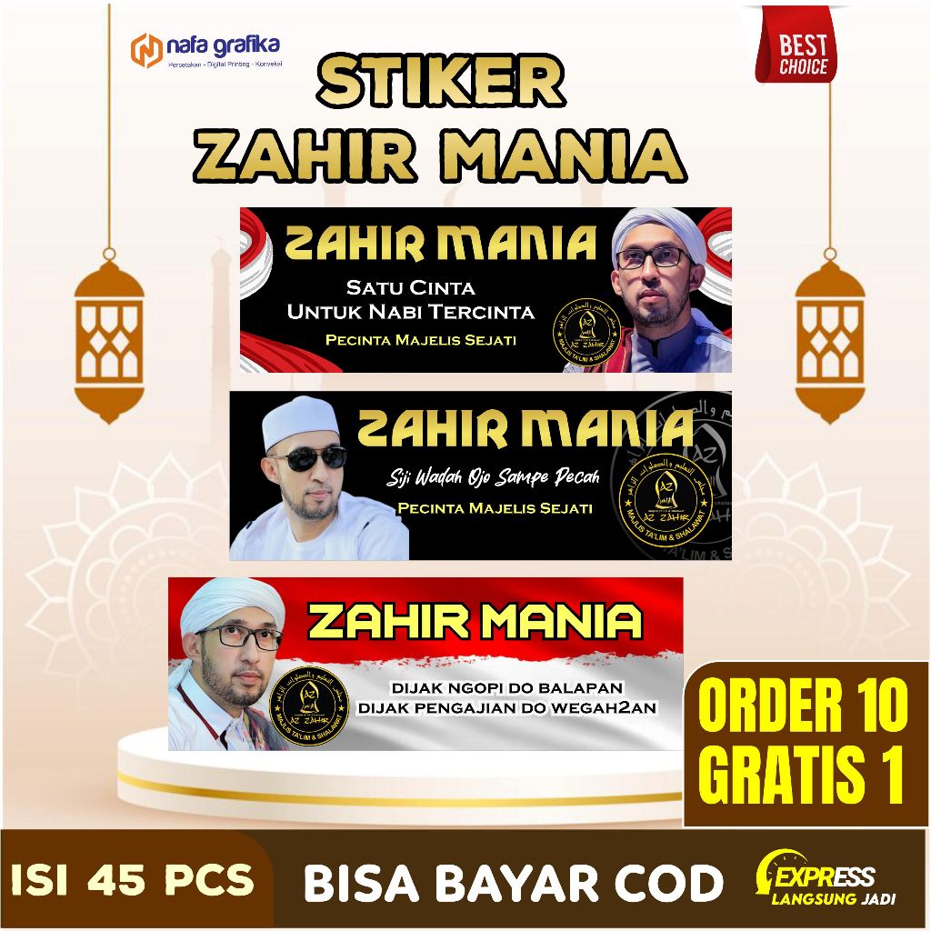 Jual (isi 45 pcs ) Stiker Majelis Zahirmania, Syekhermania, Gandrung ...