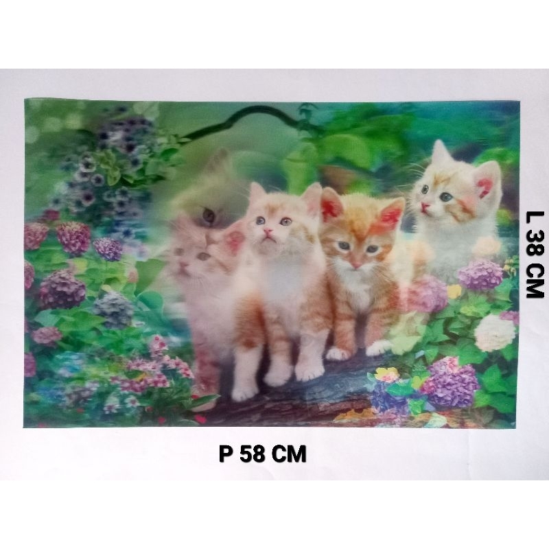 Jual POSTER KUCING EFEK 3D UKURAN 38 × 58 cm | Shopee Indonesia