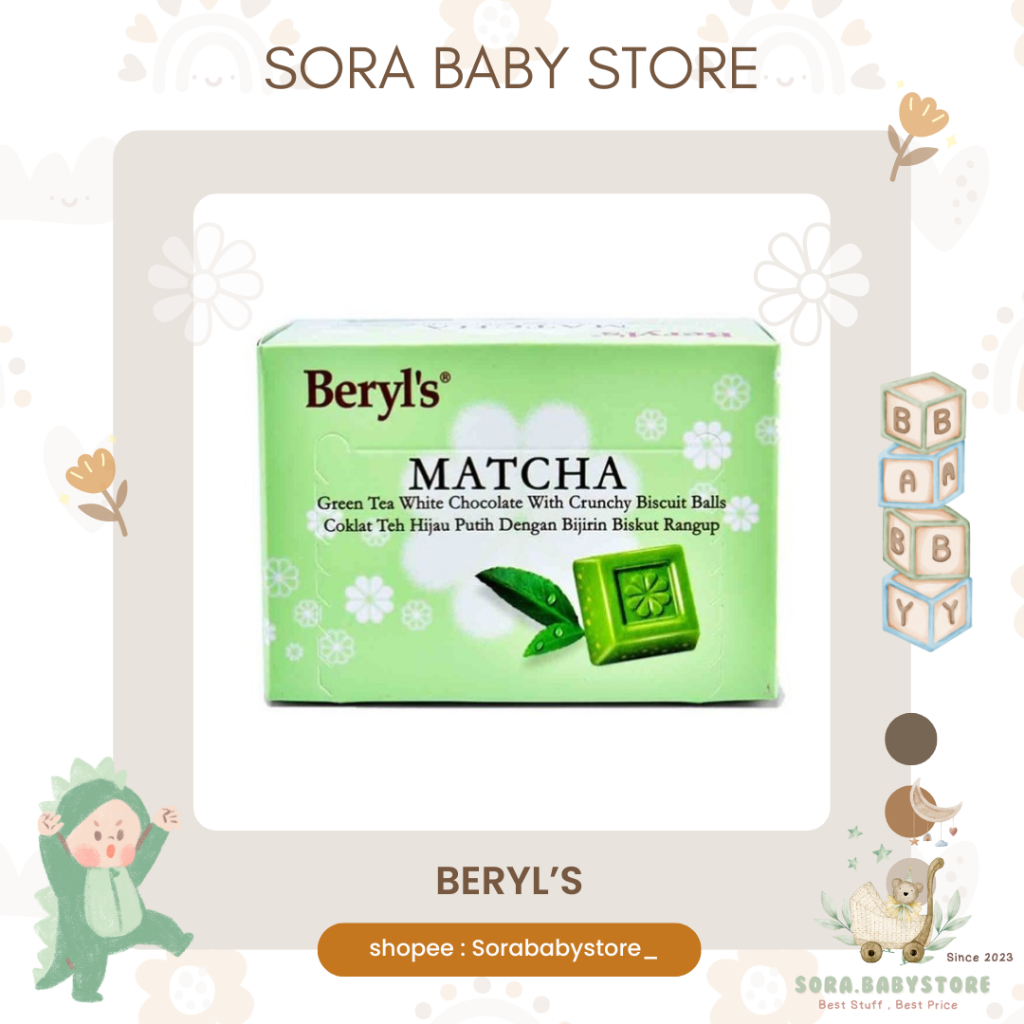 Jual Beryl's Matcha Green Tea Chocolate With Crunchy Biscuit Balls (60g ...