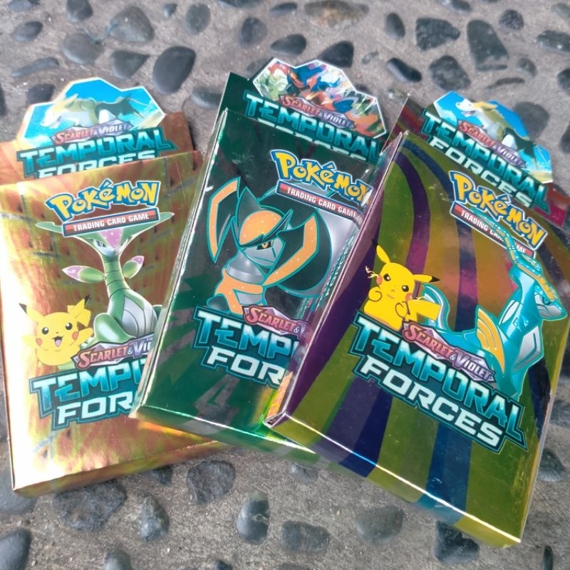 Jual 1 Pack Mainan Kartu TCG POKEMON Temporal Forcess ObsiDian PALDEAN ...