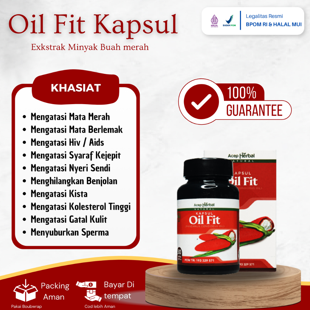 Jual Kapsul Oil Fit Buah Merah Papua - Oil Fit Herbal Original - Oil Fit Kapsul 50 Kapsul ...