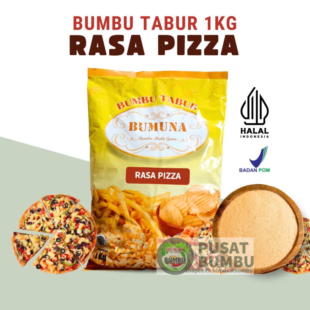 Jual Bumbu Tabur Rasa Pizza 1 Kg HALAL/ Bumbu Tabur BUMUNA / Bumbu ...