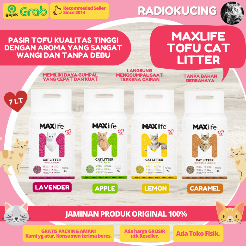 Jual Max Life Maxlife Tofu Soya Cat Litter 7 lt Pasir Kucing Tofu ...