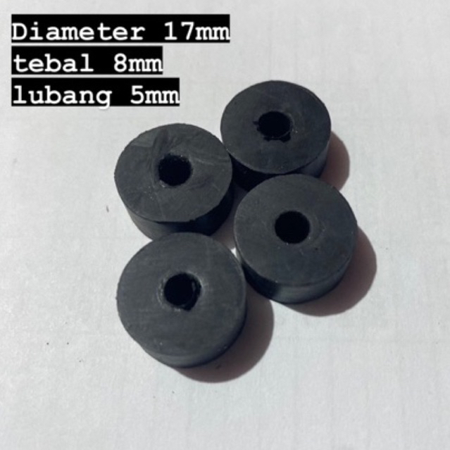 Jual Karet roll/ bosh / bantalan diameter 17mm tebal 8mm lubang 5mm ...
