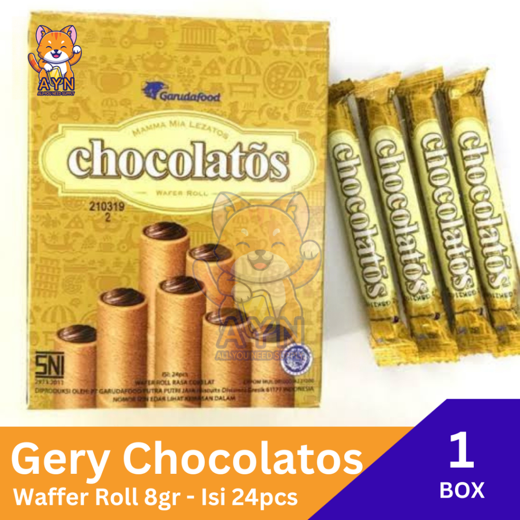 Jual Gery Chocolatos Waffer Roll 8gr (1box isi 24pcs) | Shopee Indonesia