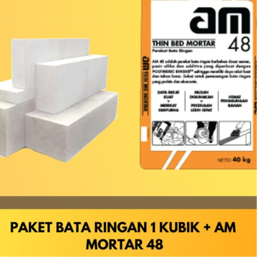 Jual NN Bata Ringan/ Paket Bata Ringan 1 Kubik + AM Mortar 48 | Shopee Indonesia