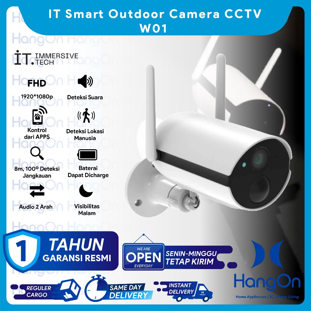 Jual IT W01 Smart Outdoor Camera CCTV Wifi Wireless FHD 1080P IP65 IP ...