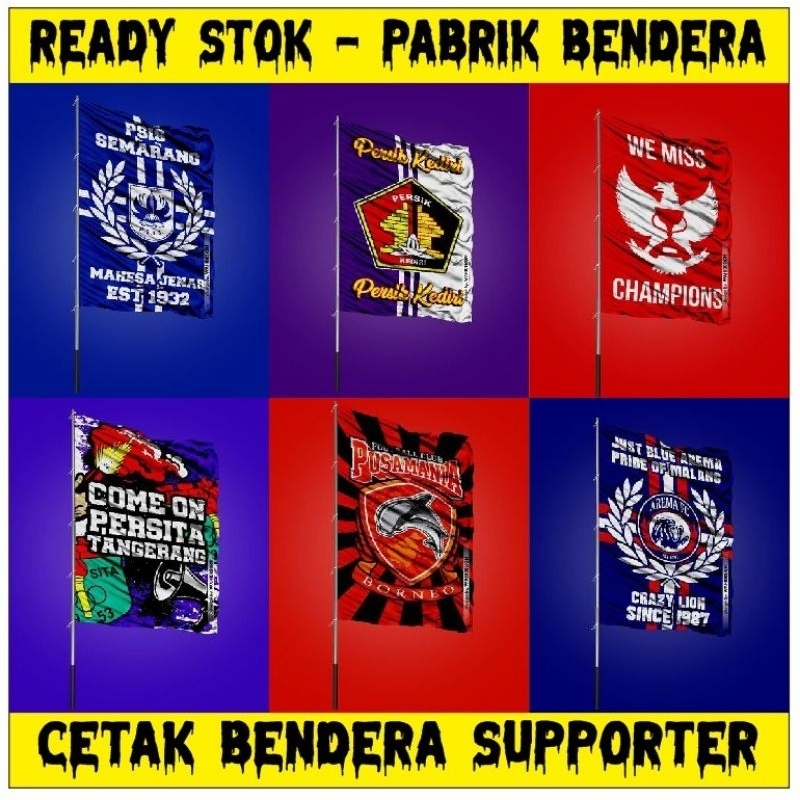Jual READY STOK + BENDERA BOLA, CETAK DESAIN BENDERA LIGA INDONESIA 1 ...