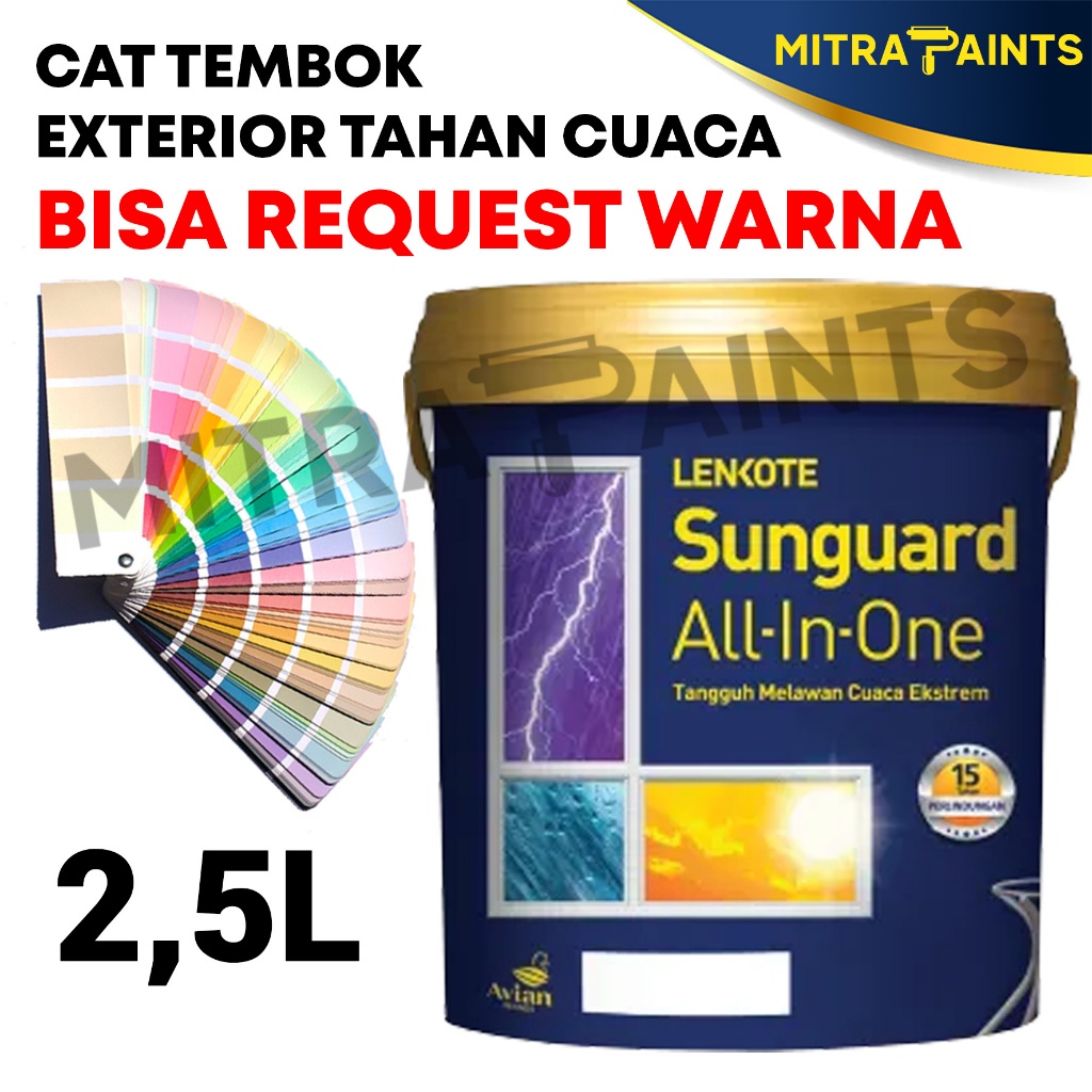 Jual LENKOTE SUNGUARD ALL IN ONE 2,5 LITER / CAT TEMBOK EKSTERIOR AVIAN ...