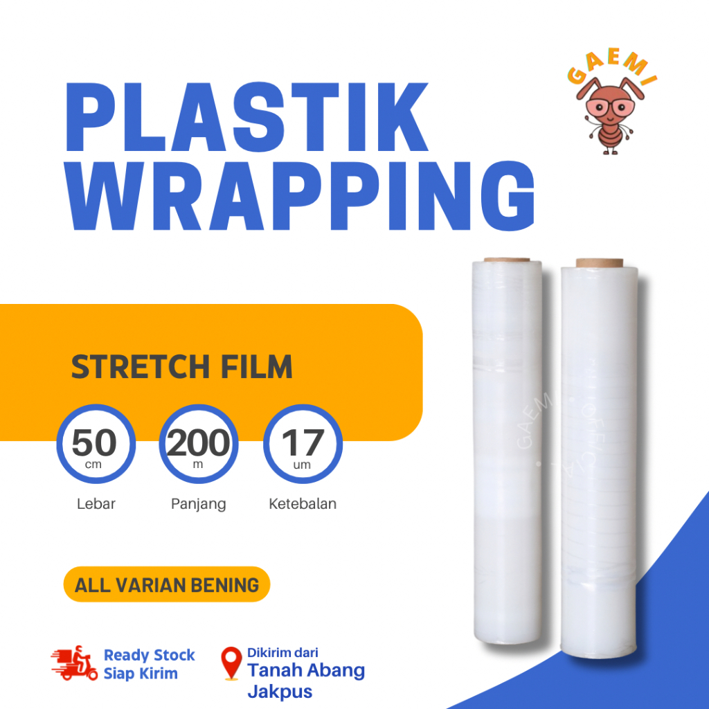 Jual Plastik Wrapping Bening 50cm x 200 Meter 17 Micron | Plastik ...