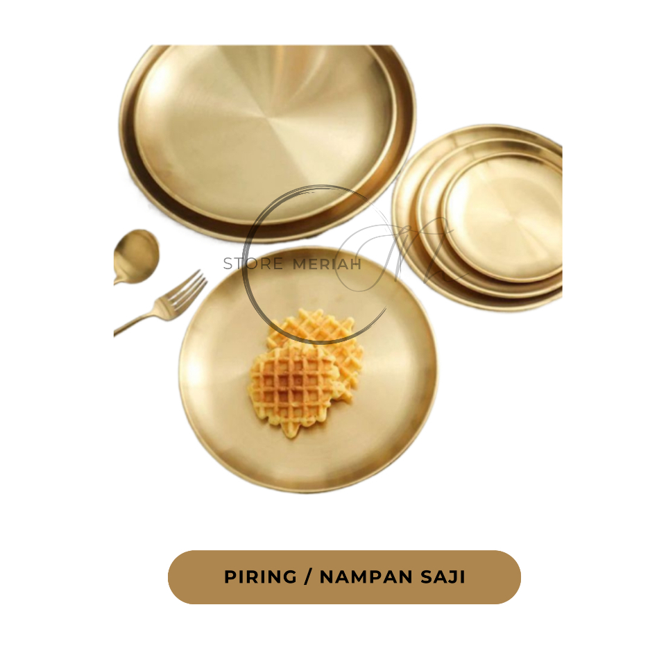 Jual SM Piring Makan Sultan / Piring Makan Gold /Nampan Saji Gold ...