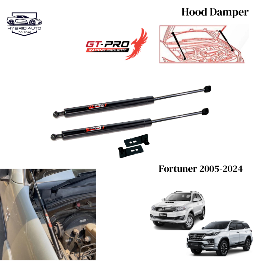 Jual Hood Damper Fortuner VRZ GR VNT 2005-2024//Engine Shock Breaker ...