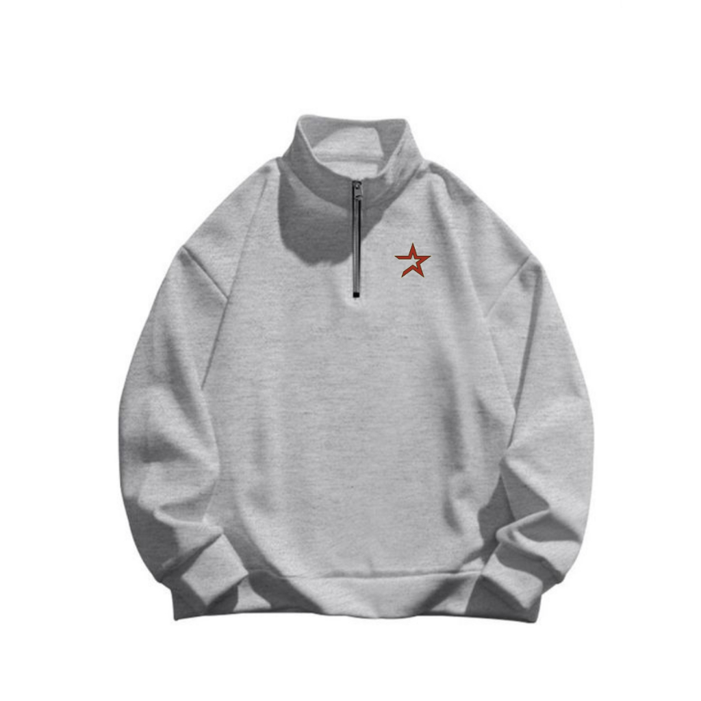 Jual Sweater Crewneck Rugby Star Halfzip Distro Cotton Fleece / Half ...