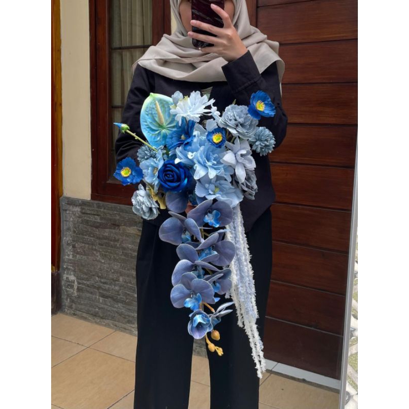 Jual (READY) Wedding Bouquet Artificial Orchid Flower Series | Buket ...