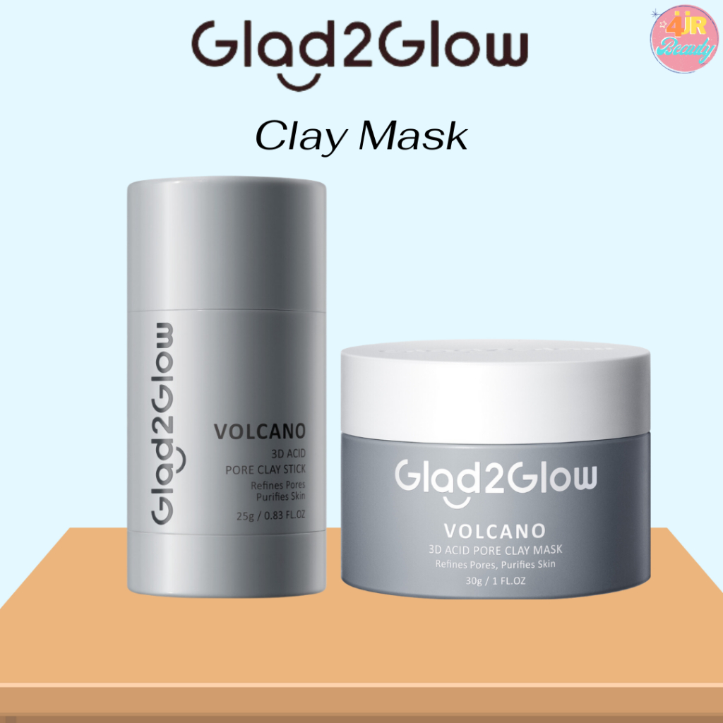 Jual Glad2glow Volcano Clay Mask Stick Jar 30g 25g Masker Komedo Deep ...