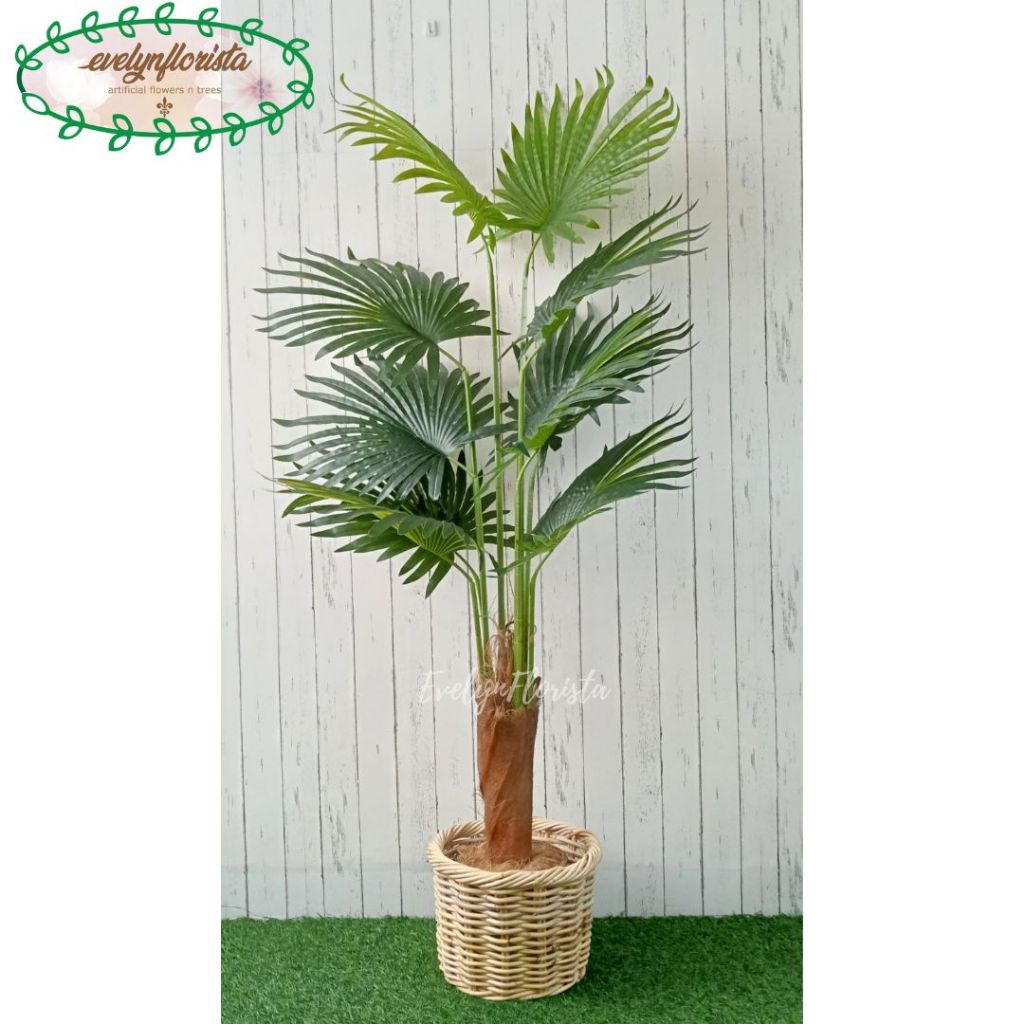 Jual Pohon Hias Artificial Palem Sadeng T160 Latex Pot Dasar Hitam ...